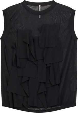 Liviana Conti Femme, Blouses et Chemises, Noir, Taille: 42 FR Top opaque en viscose &agrave; col rond