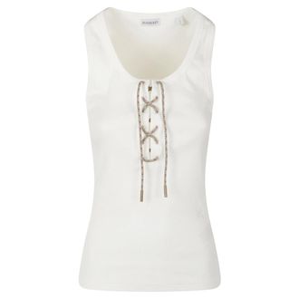 Burberry Femme, Tops, Blanc, Taille: 40 FR Lace Closure Tank Top