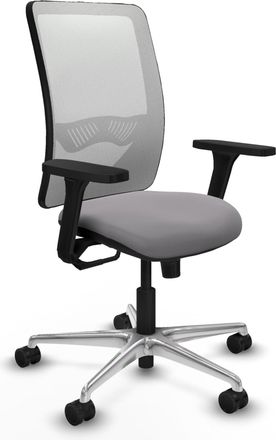 Piqueras y Crespo Stuhl mit Lendenverstellung Zulema mit 3D-Armlehnen, ausgestattet mit 3-fach verstellbarem Sincro und Schneideschaum, mit Rollen von 65 mm, Nylon, Wei