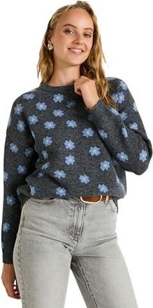 Grain de Malice Pull Jacquard imprimé Fleuri Femme