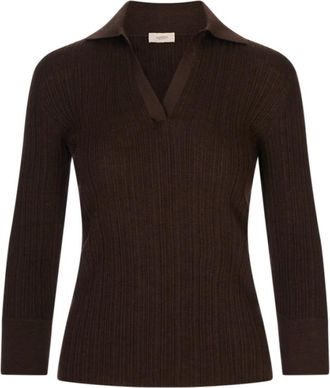Agnona Femme, Tops, Brun, Taille: 40 FR Polo Manica 3/4