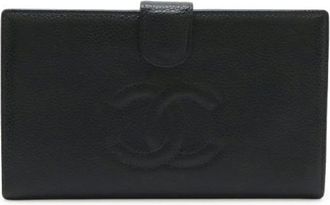 Chanel Portefeuille long en cuir caviar Pre-owned - Femme - Pre-owned - Noir - Taille: ONE Size