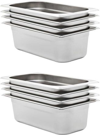 vidaXL Gastronormbeh&auml;lter 8 Stk. GN 1/3 100 mm Edelstahl vidaXL