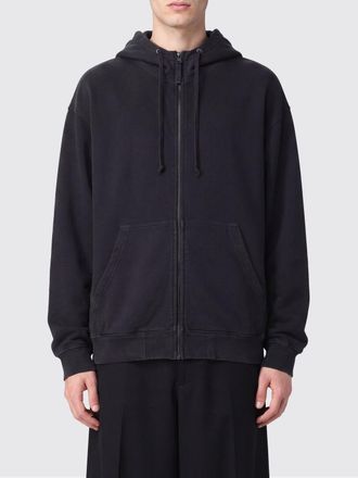 Maison Margiela Sweat &agrave; capuche zipp&eacute; en coton coupe d&eacute;contract&eacute;e avec logo num&eacute;rique