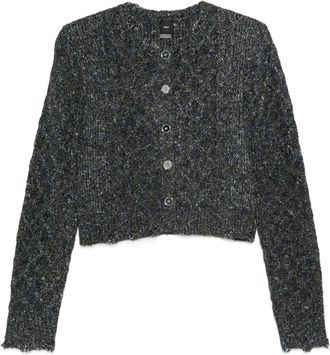 Pinko Gewickelter Metallic-Cardigan - Grau