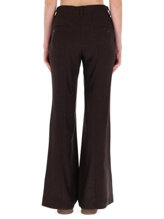 Alysi Flannel Wool Blend Trousers - Brown