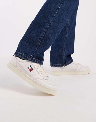 Tommy Jeans Greenwich - Essential - Baskets &agrave; logo - Blanc-Vert