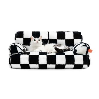 Generic Flauschiges Pl&uuml;sch-Katzensofa, abnehmbar und maschinenwaschbar, Katzenbett, niedliches Katzensofa mit Rutschfester Unterseite f&uuml;r den Innenbereich(Bla