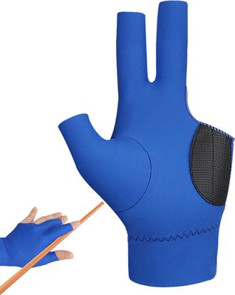 Generico Billard-Handschuhe, rutschfest, atmungsaktiv, 3 Finger, 3 Finger, Tischtennishandschuhe, Unisex, tragbar, hohe Dehnung, ohne Finger