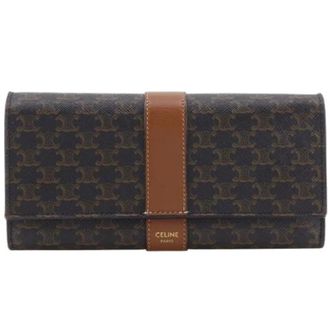 Celine Pre-owned Triomphe Large Flap Wallet PVC Long Wallet - - Pre-owned - Damen - Braun - ONE SIZE