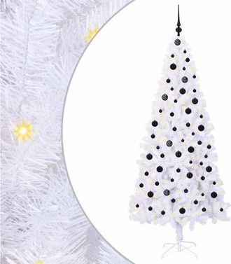 vidaXL K&uuml;nstlicher Weihnachtsbaum Wei&szlig; 210 cm PVC und Stahl vidaXL