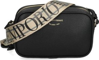 Emporio Armani Femme, Sacs, Noir, Taille: ONE Size Sac bandouli&egrave;re &agrave; rabat avec cha&icirc;ne