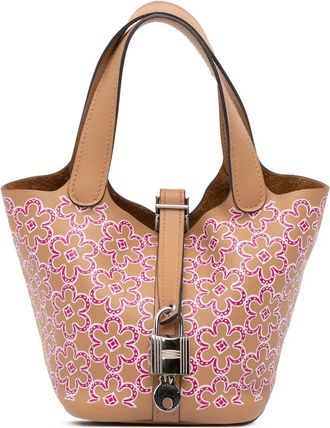 Hermès Crossbody Bags - Micro Swift Lucky Daisy Picotin Lock 14 - Gr. unisize - in Braun - für Damen