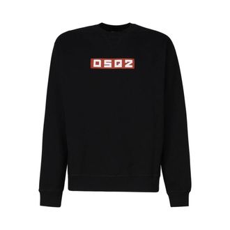 Dsquared2 Logo-Patch Baumwoll-Sweatshirt - - Sweatshirts & Hoodies - Herren - Schwarzk - M