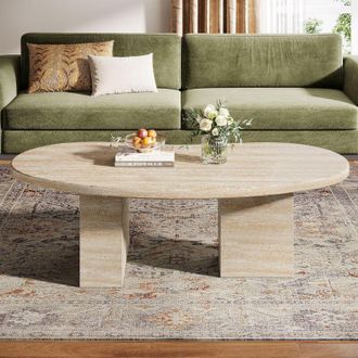 Tribesigns Tribesigns Ovaler Counchtisch Holz f&uuml;r Wohnzimmer, Beistelltische oval,115 x 65 x 40 cm,Kaffeetisch Auch als Beistelltisch nutzbar,Langlebig &