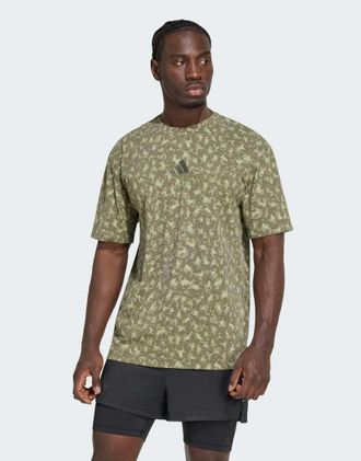adidas Terrex xploric climacool+ bedrucktes Trail-T-Shirt in Zeltgr&uuml;n / Olivstrata