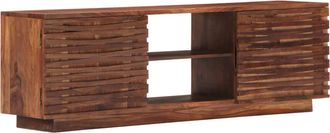 Festnight TV-Ablage 2 Schränke mit Türen und 2 Fächern TV Board Lowboard Fernsehtisch TV-Schrank 120 x 30 x 40 cm Sheesham Massiv