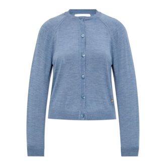 Moschino Femme, Pulls, Bleu, Taille: 38 FR Cardigan avec découpe