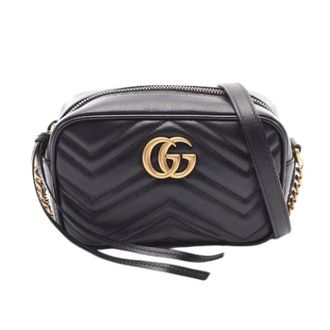 Gucci Pre-owned GG Marmont Leder Mini Schultertasche - - Pre-owned - Damen - Schwarzk - ONE SIZE