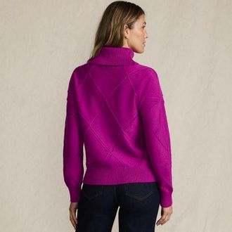 Lands End Rollkragenpullover Silk Touch, Damen, Gr&ouml;&szlig;e:44-46 regular, Pink, Polyester/Nylon/Viskose, by Lands End