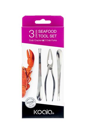 Koala Spain Meeresfr&uuml;chtebesteck Set (3-teilig), 1 Zange, 2 Gabeln, Edelstahl