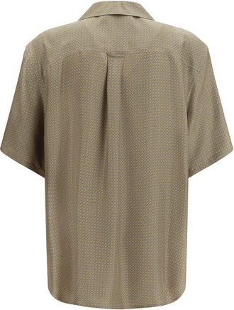 Saint Laurent Geometric Silk Pattern Shirt - Beige