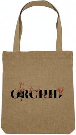 Fabulous Sac Shopping Tote Bag Aspect Lin - Orchid Flowers Minimalist Chic Garden Love - Sac de Courses Toile Epaisse 360g Beige Naturel Cabas Port&eacute; Epaule Sol