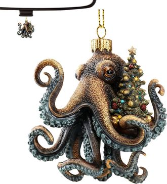 Generic Tintenfisch Ornament,2D Acryl Flach Handbemalt Partyartikel | Weihnachten Tintenfisch,F&uuml;r Kinder Erwachsene Familie Party Auto Halloween Home Urlaub H