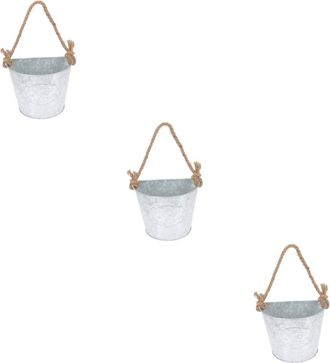 Yardwe 3 Stück Halbrunde Blumentöpfe Zum Aufhängen An Der Wand Für Zuhause Blumen Bauernhaus Pflanzgefäße Geländerdekoration Rustikales Retro An Der Wand