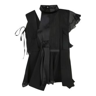 sacai Damen, Blusen & Hemden, Schwarzk, LGr&ouml;&szlig;e