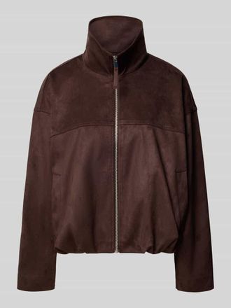 Gina Tricot Jacke in Leder-Optik mit Rei&szlig;verschluss und Eingrifftaschen