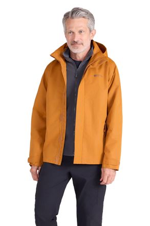 Mountain Warehouse Fell 3-in-1 Herren-Outdoor-Jacke - wasserdichte, atmungsaktive Regenjacke für Herren, Multifunktions-Outdoor Herren-Jacke, Camping-Jacke Dunkel-Orange