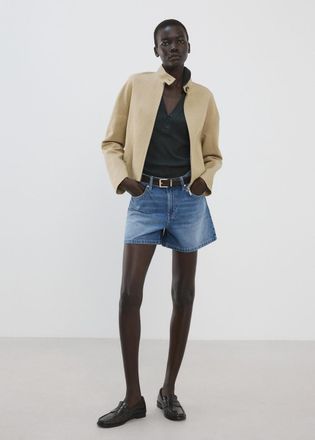 Mango Shorts en denim droits bleu moyen - Femme - 32 - MANGO