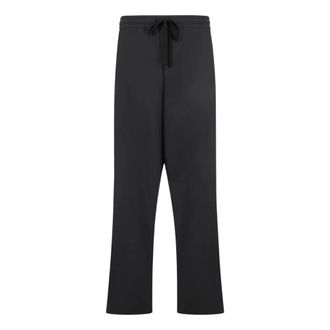 Fear of God Homme, Pantalons, Noir, Taille: L Pant &agrave; cordon de serrage en m&eacute;lange de soie pliss&eacute;