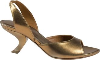 Vic Mati&eacute; Femme, Chaussures, Brun, Taille: 36 EU Sandalo Tacco Medio in Pelle