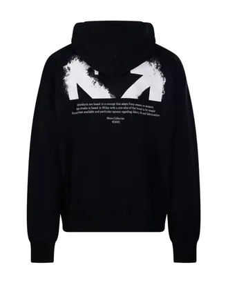 Off-white Mens Hooded Sweatshirt Half Arrows Black Cotton Sweatshirts Sweater