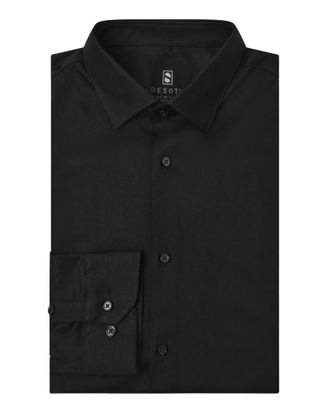 DeSoto Unifarbenes Jersey-Hemd mit Kentkragen, Slim in