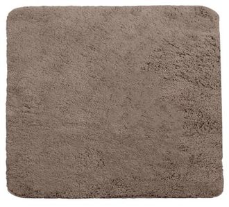 Brandsseller Tapis de bain 50x50 cm Tapis de salle de bain Paillasson de salle de bain carré Chenille antidérapant absorbant lavable en machine - Taupe