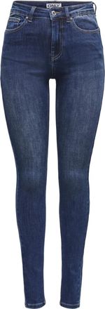Only Damen Onllulu Hw Skinny Push Up Mas090 Bf DNM, Dark Blue Denim, (L) W x 32L