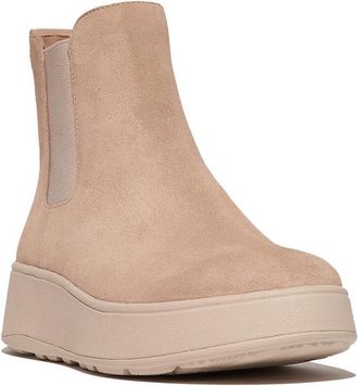 FitFlop Damen F-Mode Wildleder Flatform Chelsea Boots Stiefel, Beige (Classic Beige), 41 EU