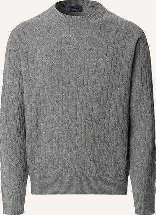 Hackett Pullover Lw Cable Crew grau