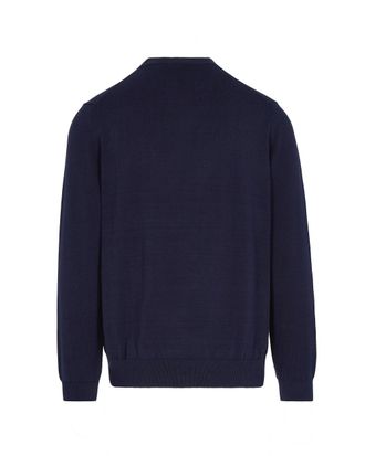 Lacoste Mens Crewneck Jumper Navy Blue Cotton Jumpers Sweater