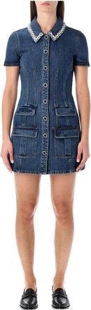 Self Portrait Femme, Robes, Bleu, Taille: 38 FR Mini robe en jean