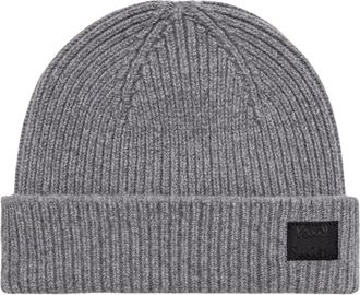 Paul Smith Bonnet c&ocirc;tel&eacute; en laine m&eacute;rinos et cachemire - Homme - Accessoires - Gris - Taille: ONE Size