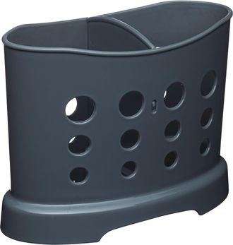 KitchenCraft Besteck Abtropfbeh&auml;lter aus Plastik, Grau, 16 x 8 x 12 cm