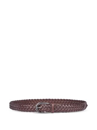 Fay ceinture en cuir tress&eacute; - Marron