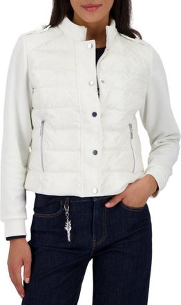 Monari Kurzjacke wei&szlig;,Casual,Polyamid,Unifarben,Stehkragen,Lang,Regular Fit
