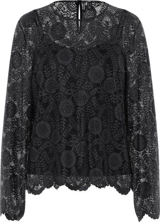Pieces Pcolline Ls Lace O-Neck Top WVN Noos