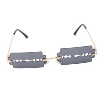Hemobllo Lunettes de Soleil Amusantes en M&eacute;tal C1 Gris Accessoires Photo D&eacute;coratifs Unisexes pour F&ecirc;te Carnaval et Sorties d&Eacute;t&eacute; Lunettes dExt&eacute;rieur Originales 