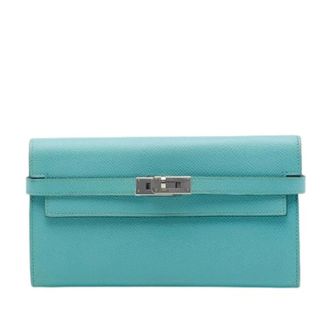 Herm&egrave;s Portefeuille Kelly Pre-owned - Femme - Pre-owned - Bleu - Taille: ONE Size